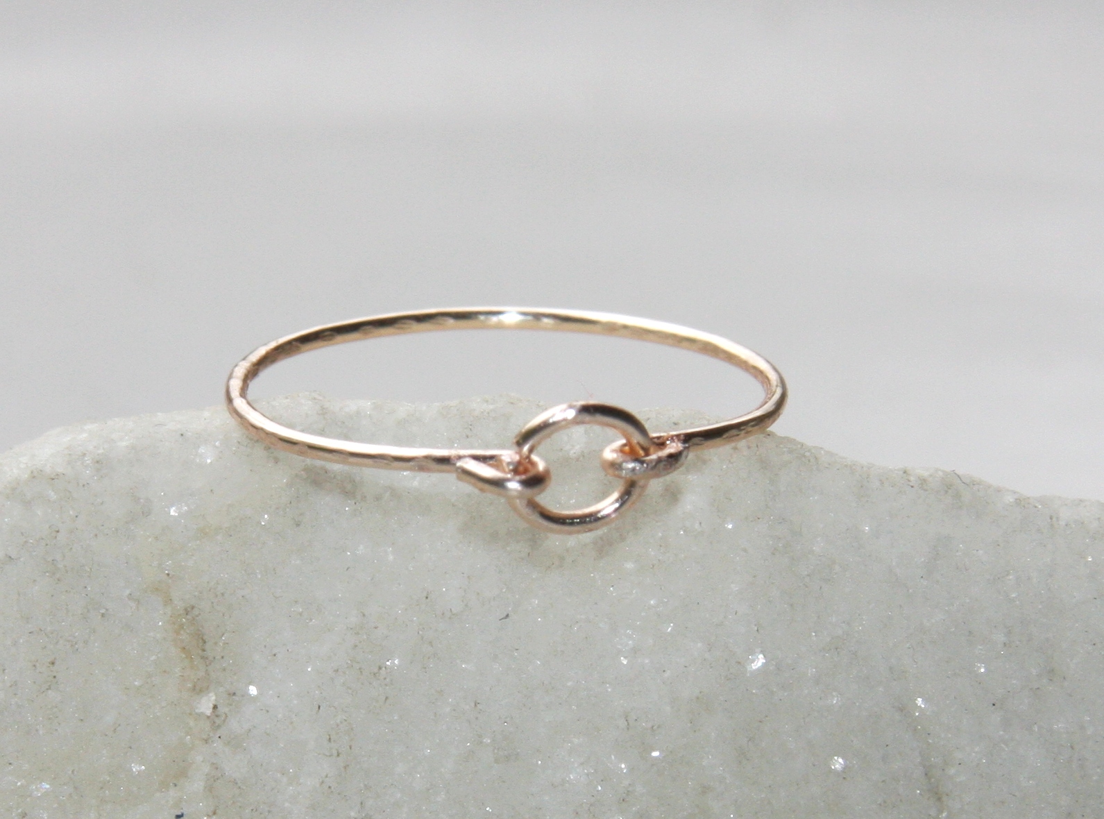 Gold Stacking Ring Handmade, Gold Thin Ring, Gold Circle Ring on Luulla